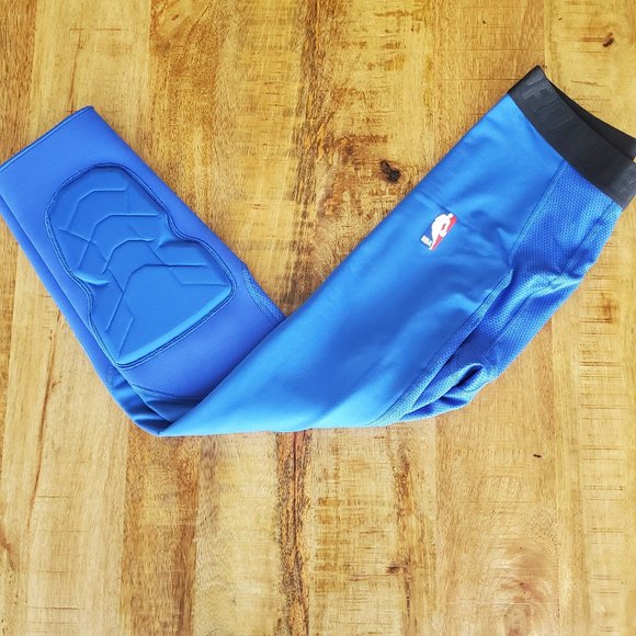 Nike NBA Pro Hyperstrong Padded Tights Pants 3/4 Blue Team Issued